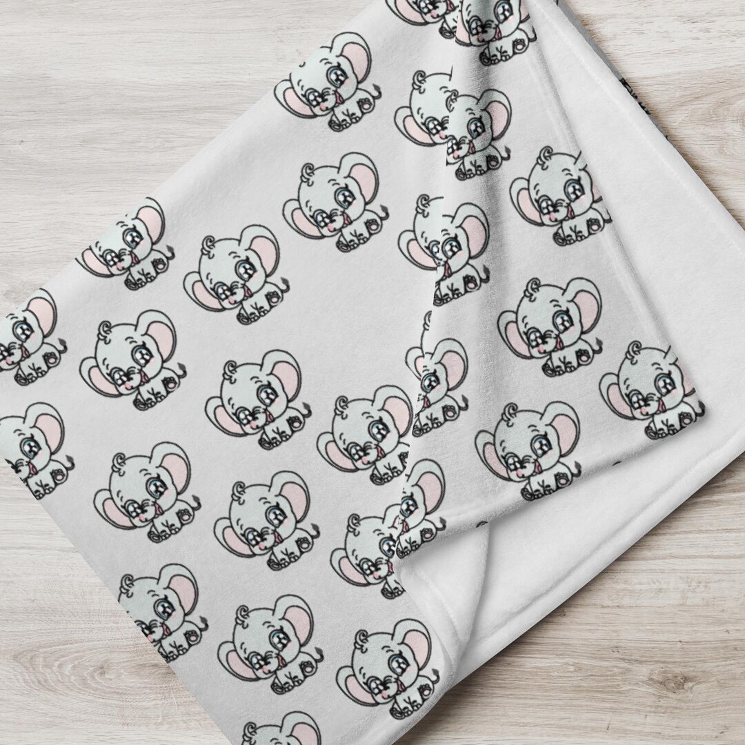 Cute Baby Elephant Pattern Cozy Blanket - Etsy