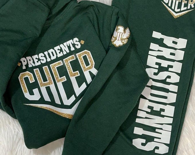 Custom Youth Cheer Sweatsuit: Glitter Hoodie & Sweatpants - Etsy