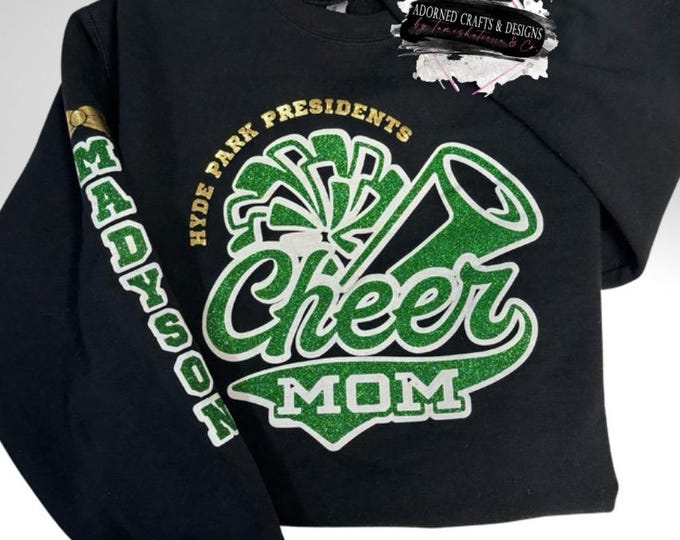 Custom Cheer Sweatshirt | Cheer Faux Glitter Sweater | Cheer Squad ...