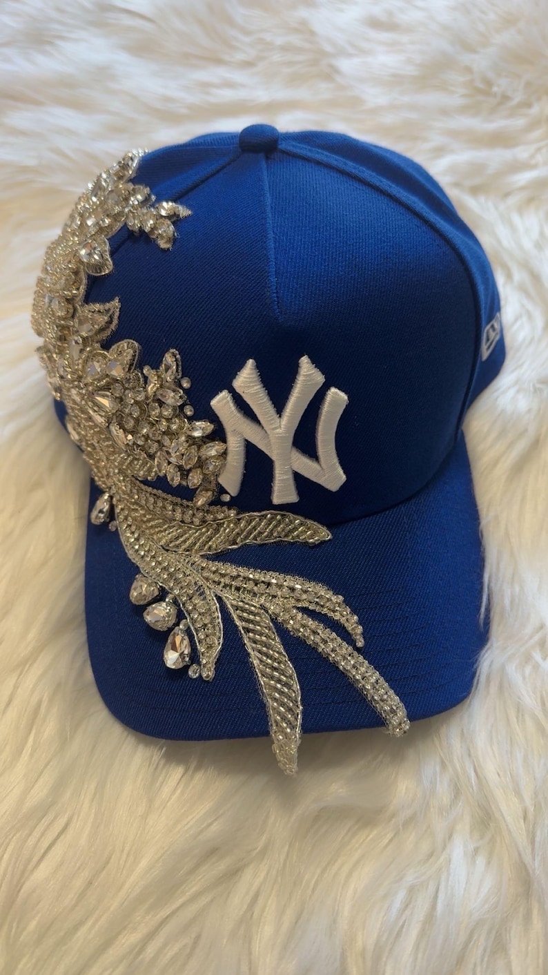 Customizable Rhinestone Baseball Cap: Embellished NY Bling Hat - Etsy