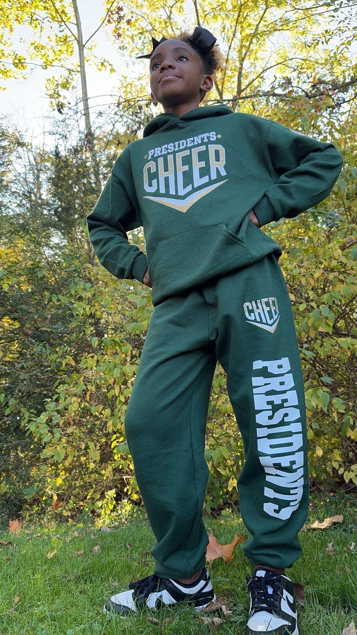 Custom Youth Cheer Sweatsuit: Glitter Hoodie & Sweatpants - Etsy