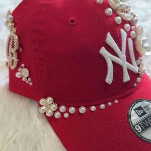 Customizable Rhinestone Baseball Cap: NY Bling Hat - Etsy