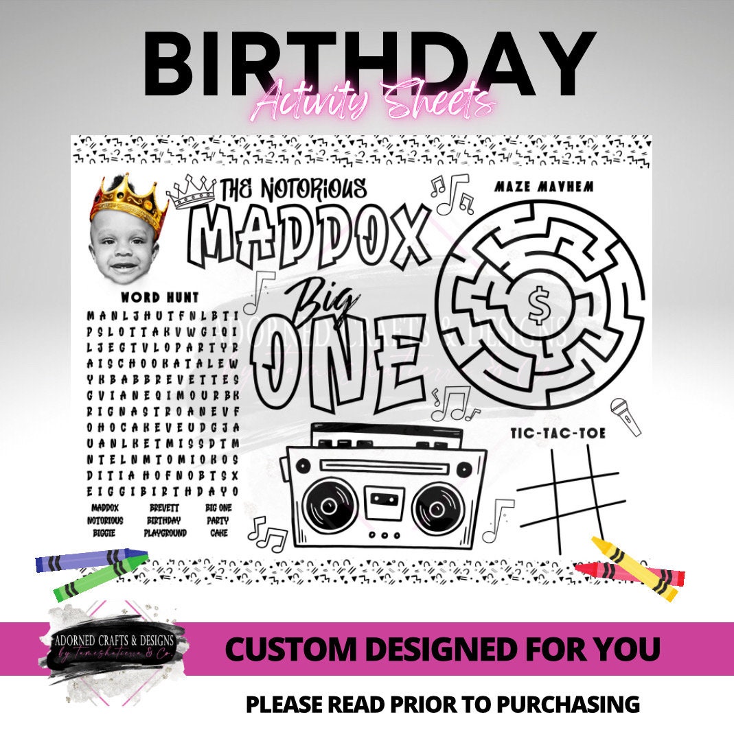 Birthday Coloring Page for Kids Custom Birthday Coloring Sheet Birthday ...
