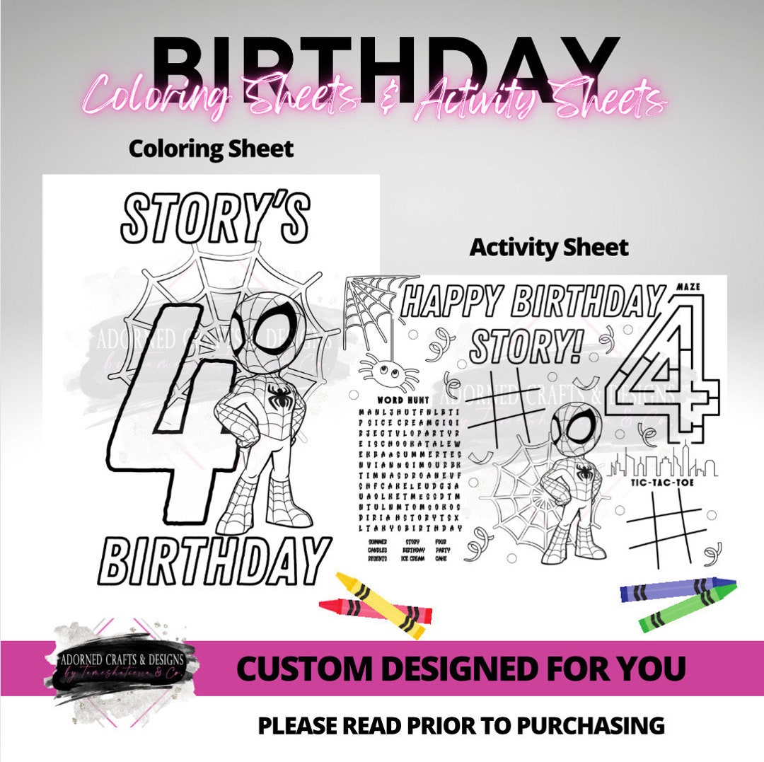 Birthday Coloring Page for Kids | Custom Birthday Coloring Sheet ...