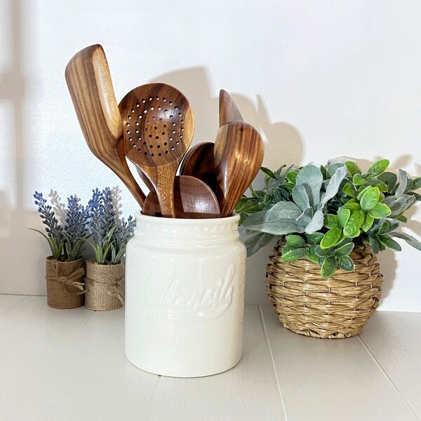 Mason Jar Utensil Holder - Etsy