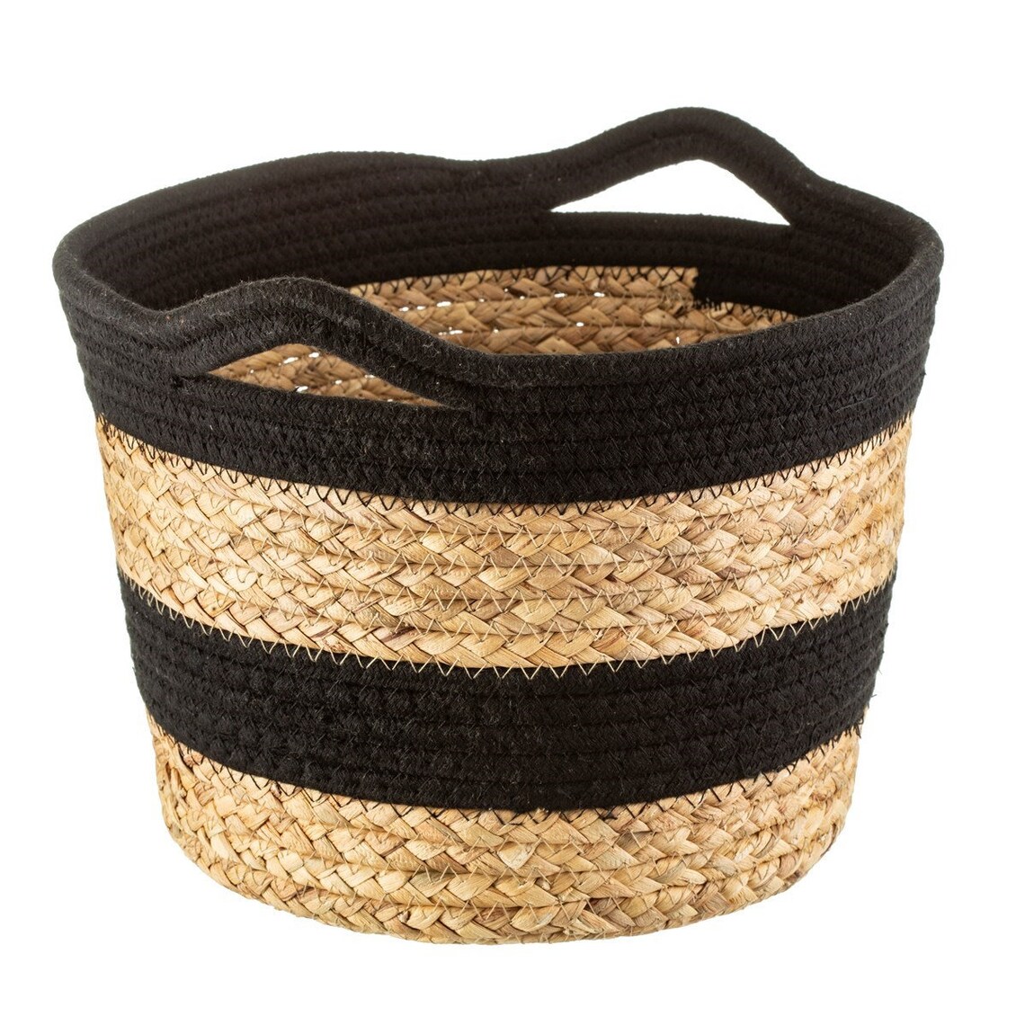 Black Rope & Grass Stripe Cotton Rope and Seagrass Storage - Etsy