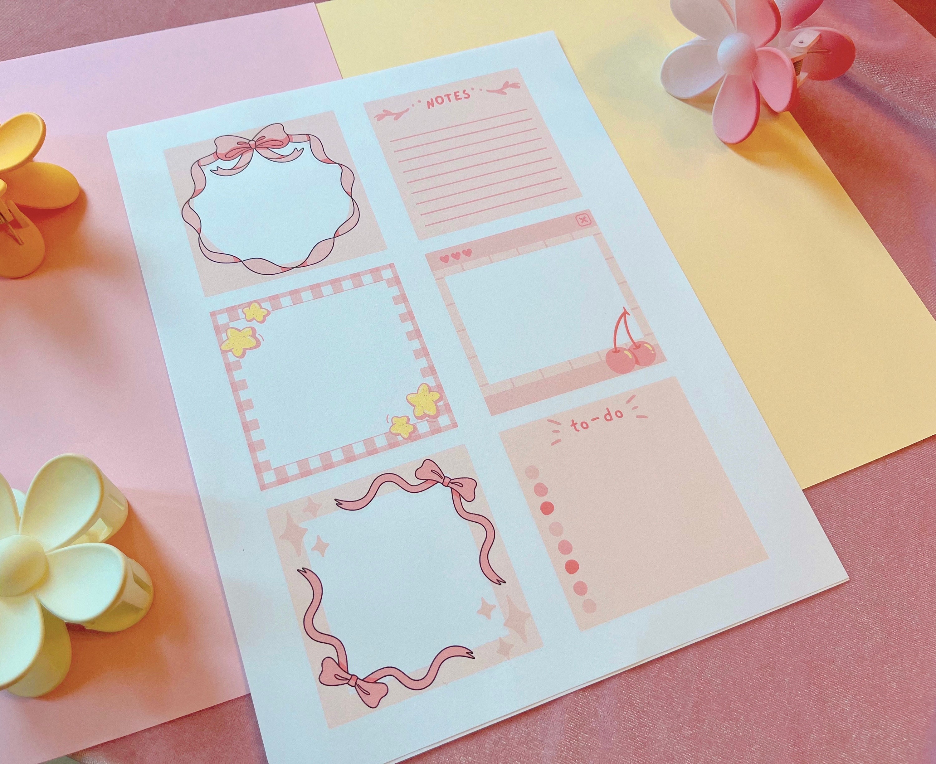 Kawaii Printable Memo Pad Journal Scrapbook Digital Download - Etsy