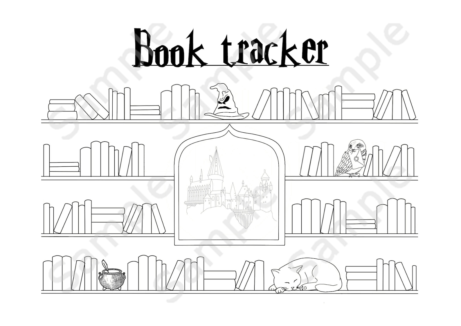 Printable Book/reading Tracker (plain Details) - Wizard / Magic Themed ...