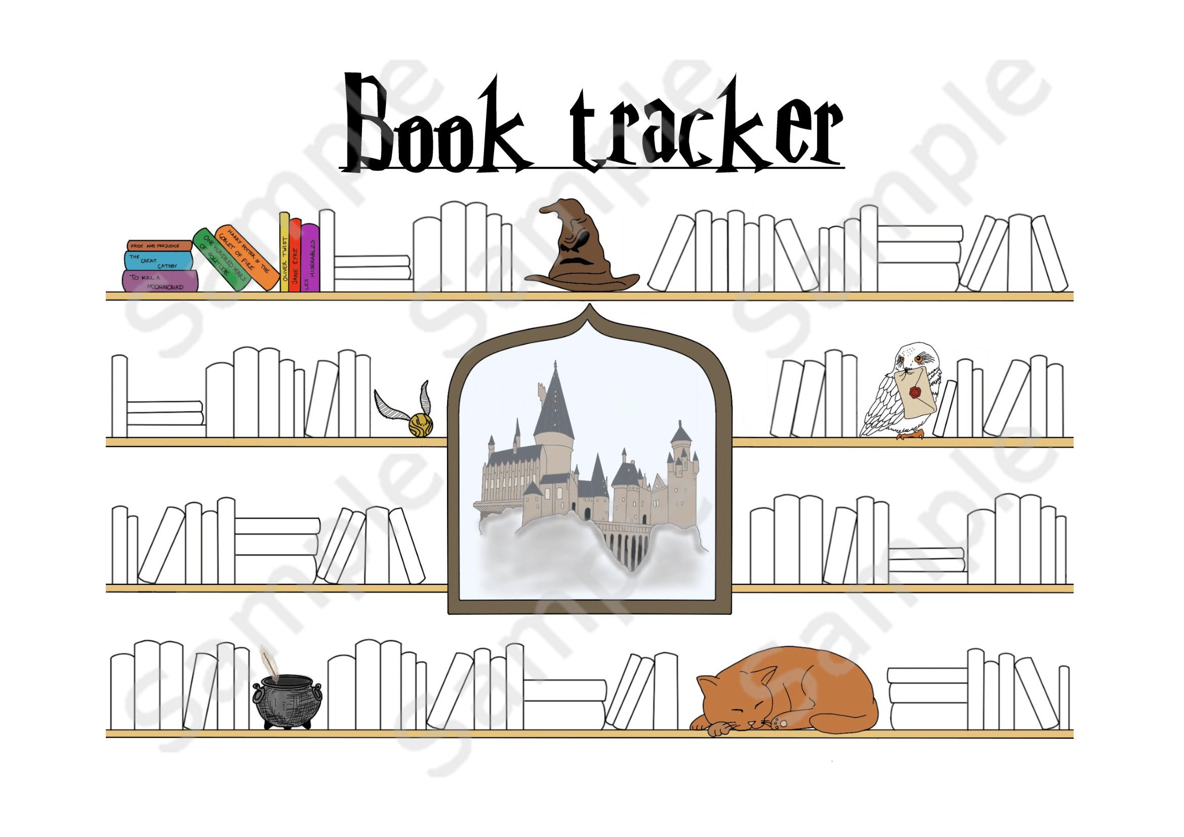Printable Book/reading Tracker (plain Details) - Wizard / Magic Themed ...