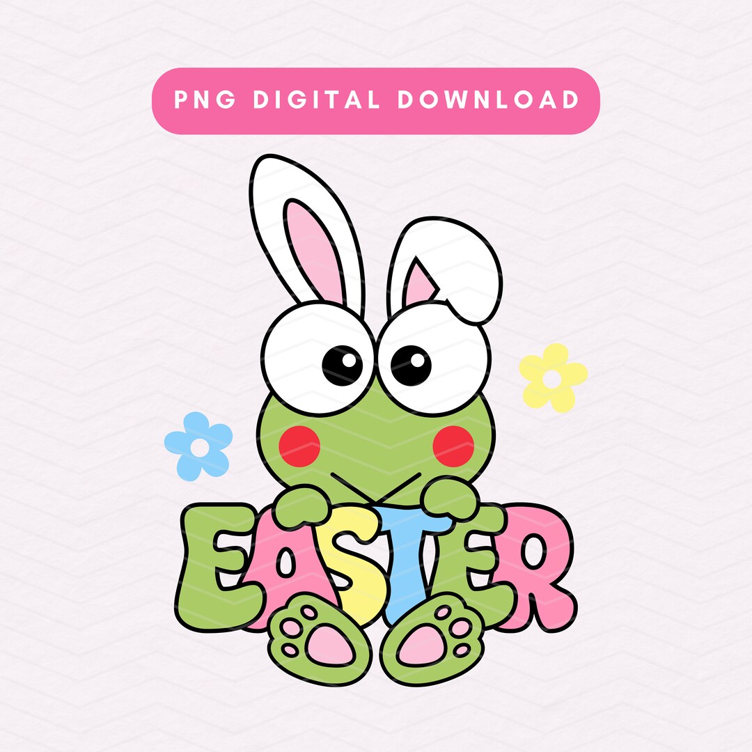 Easter Kawaii Frog PNG, Trendy Easter Sublimation Graphic, Happy Easter ...