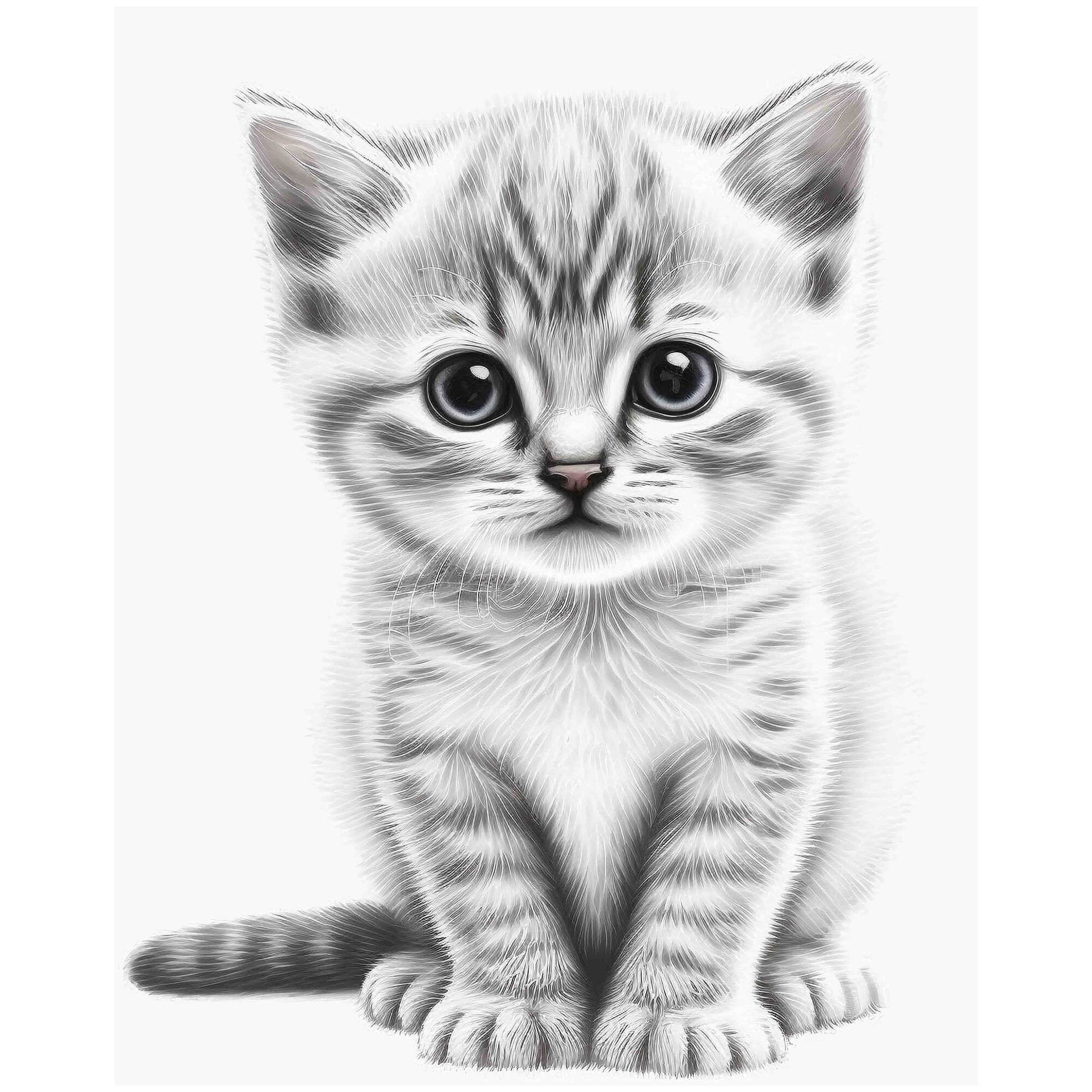 Realistic Kitten Drawings