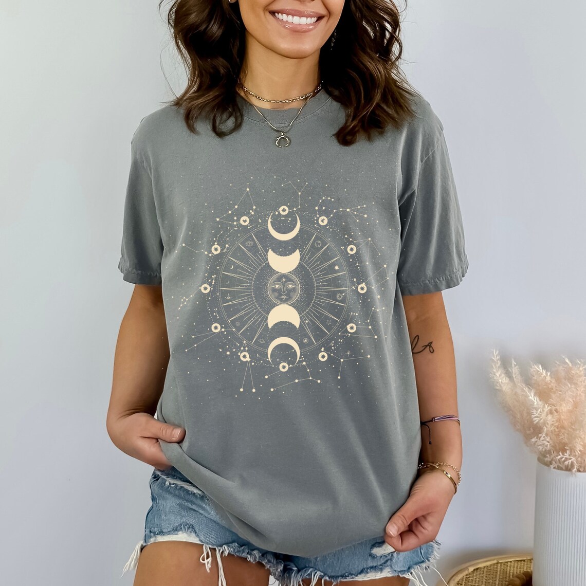 Celestial Shirt Moon Shirts, Moon Phase Astrology Astronomy, Moon Lover ...