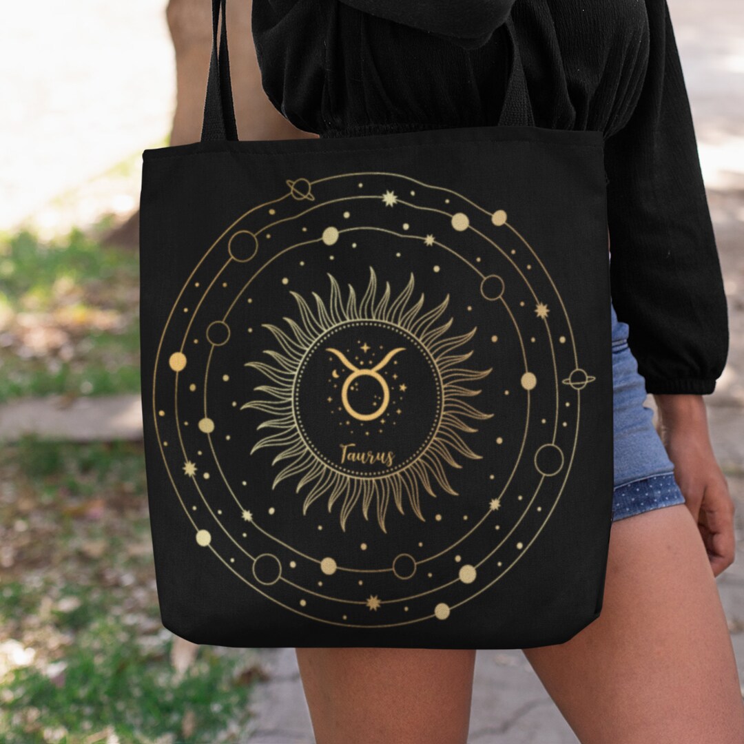 Taurus Gift, Taurus Art Gift Idea, Taurus Zodiac Sign Tote Bag, Taurus ...