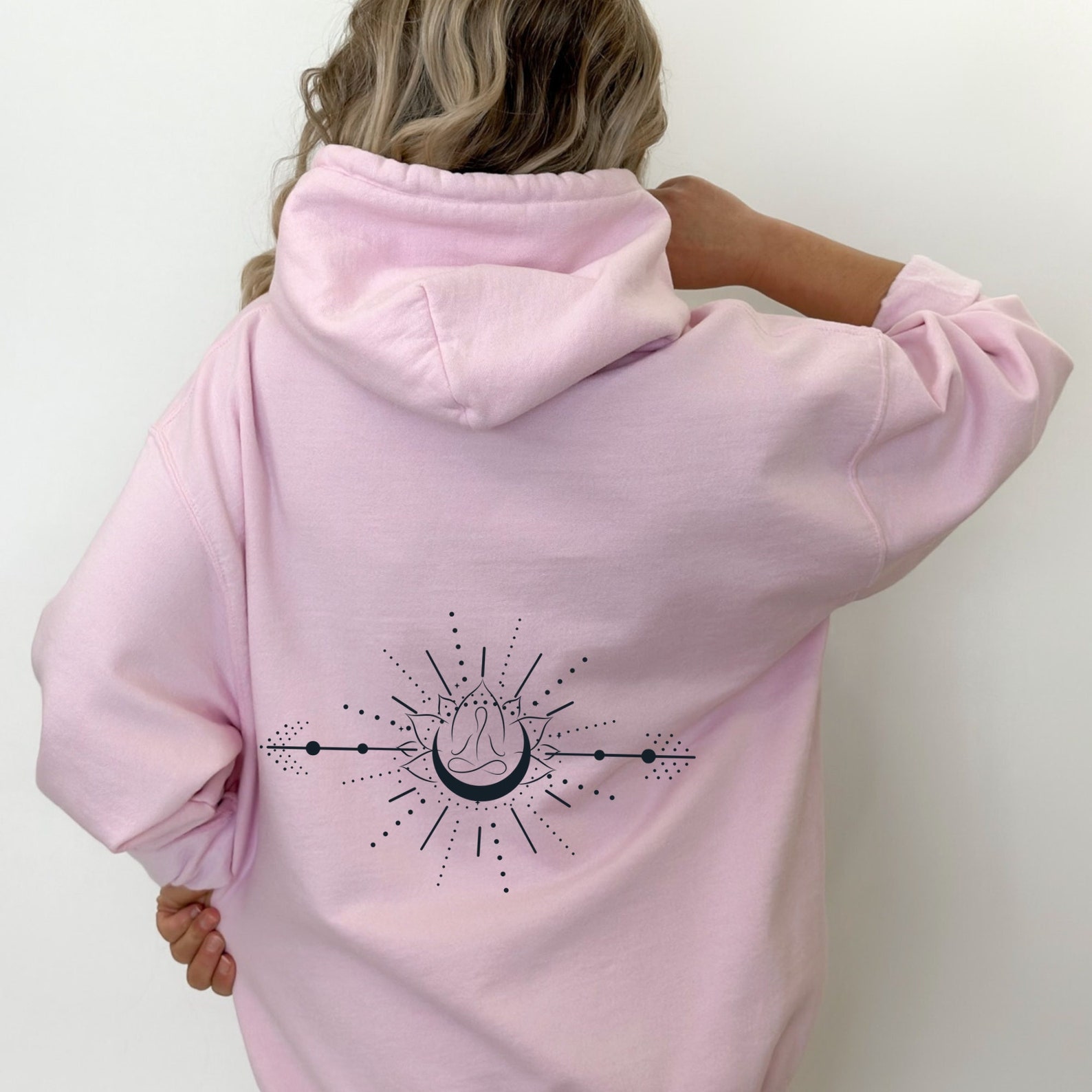 Celestial Lotus Sweatshirt, Moon Phase Sweatshirt, Lotus Hoodie, Moon ...