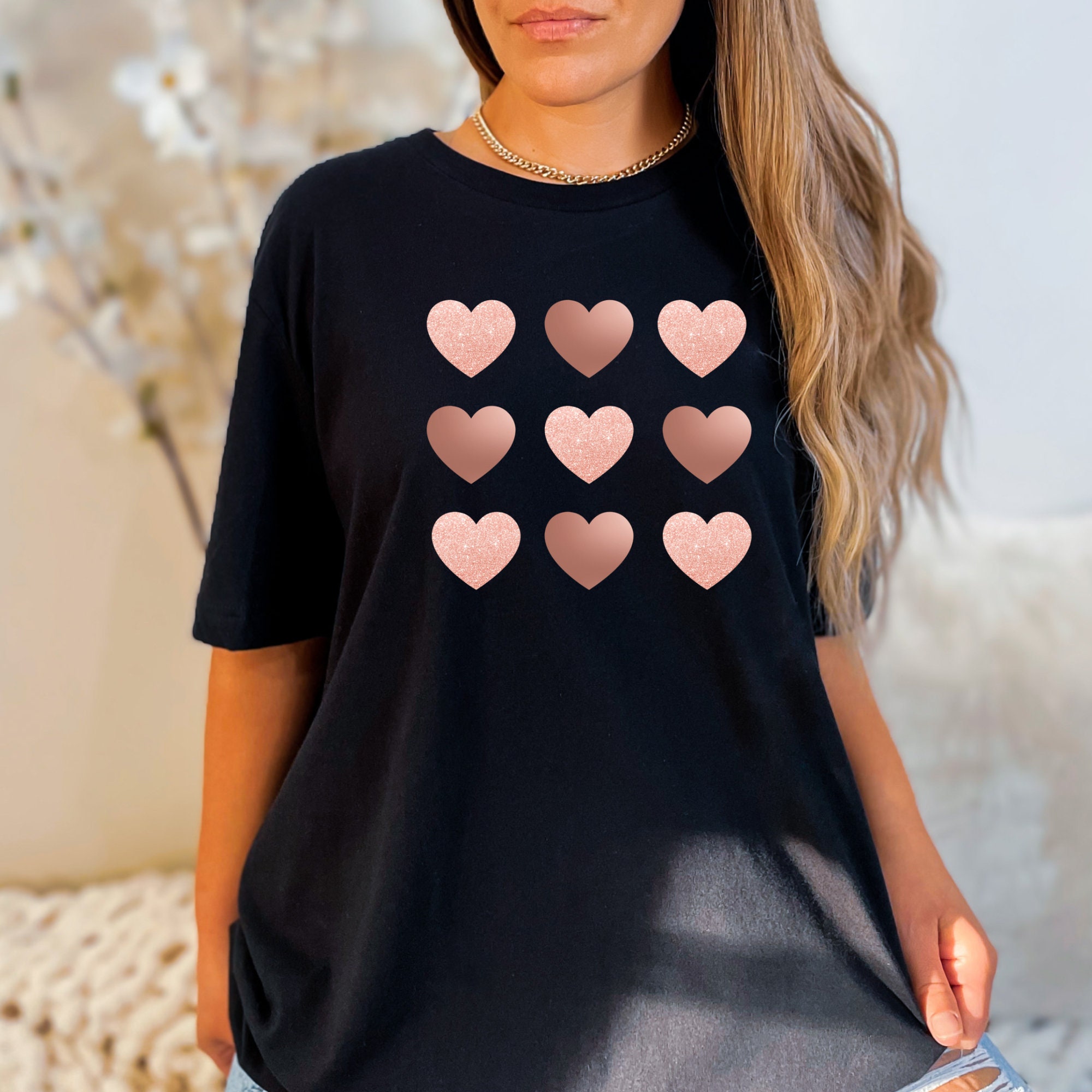 Glitter Shirt, Rose Gold Heart Shirt, Valentine's Day Shirt, Valentine ...