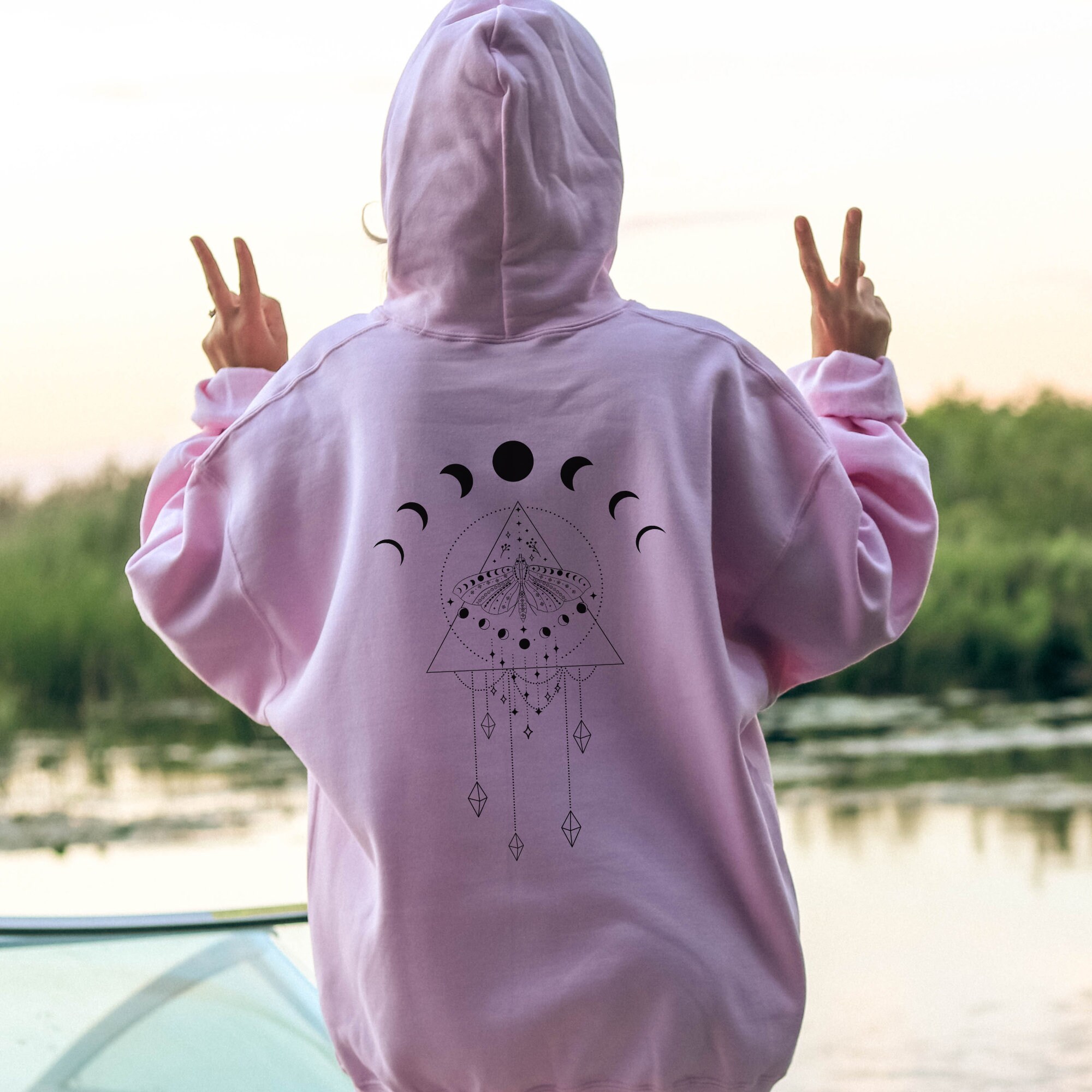 Astrology Gift Moth Hoodie Moon Hoodie Moth Shirt Moon - Etsy