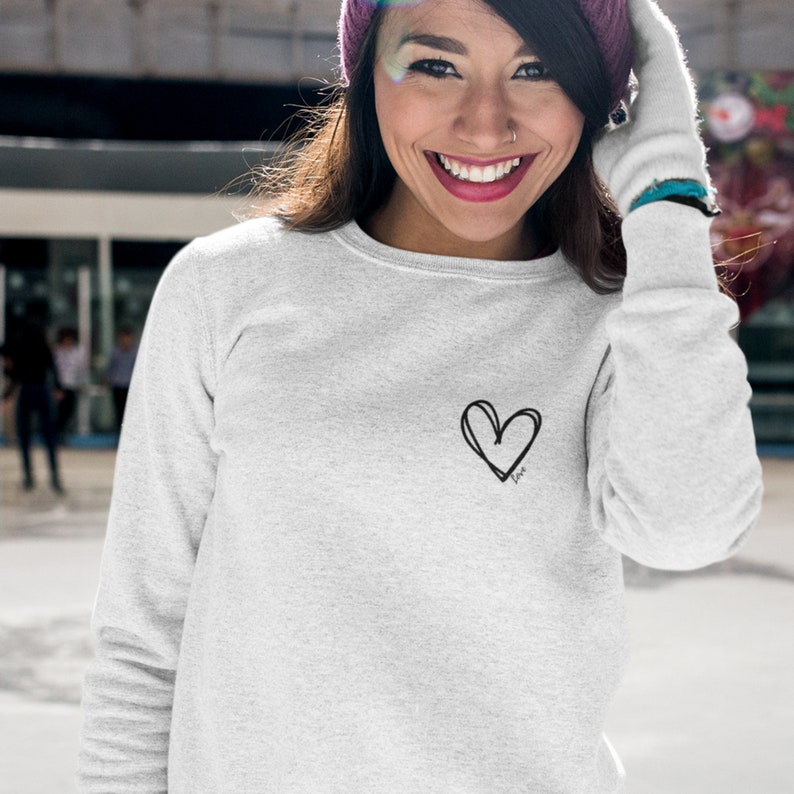 Heart Sweatshirt Women Love Sweatshirt Valentines Day Shirt