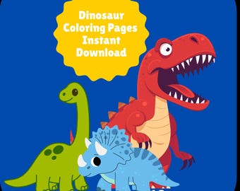 10 Dinosaur Coloring Book Pages Instant Digital Download Printable - Etsy