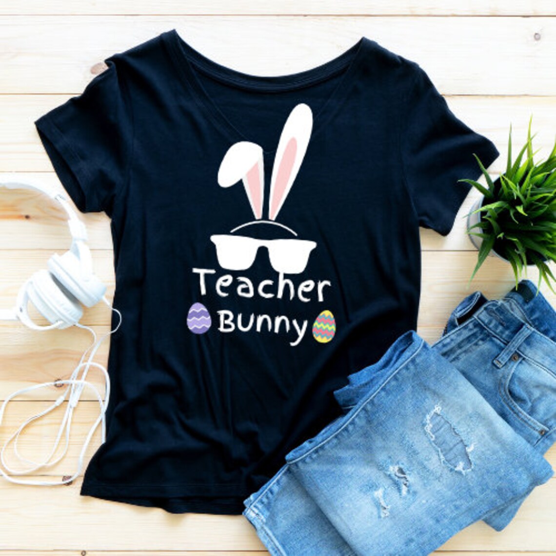 Easter Tshirt for Teachers Cool Teacher Bunny T-shirt Teacher Easter ...