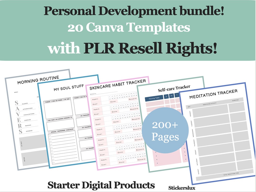 20 Personal Development Canva Template Bundle (with PLR!) - Etsy