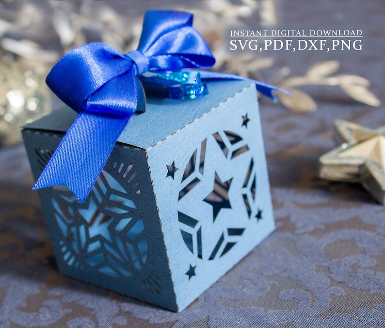 Stars Gift Box Svg Wedding Box Svg Gift Box Template Candy - Etsy