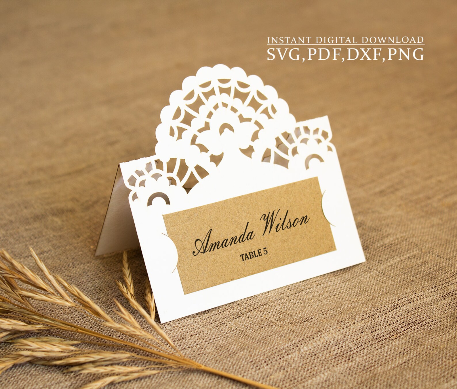 Lace Place Card Template SVG Wedding Lace Place Card - Etsy
