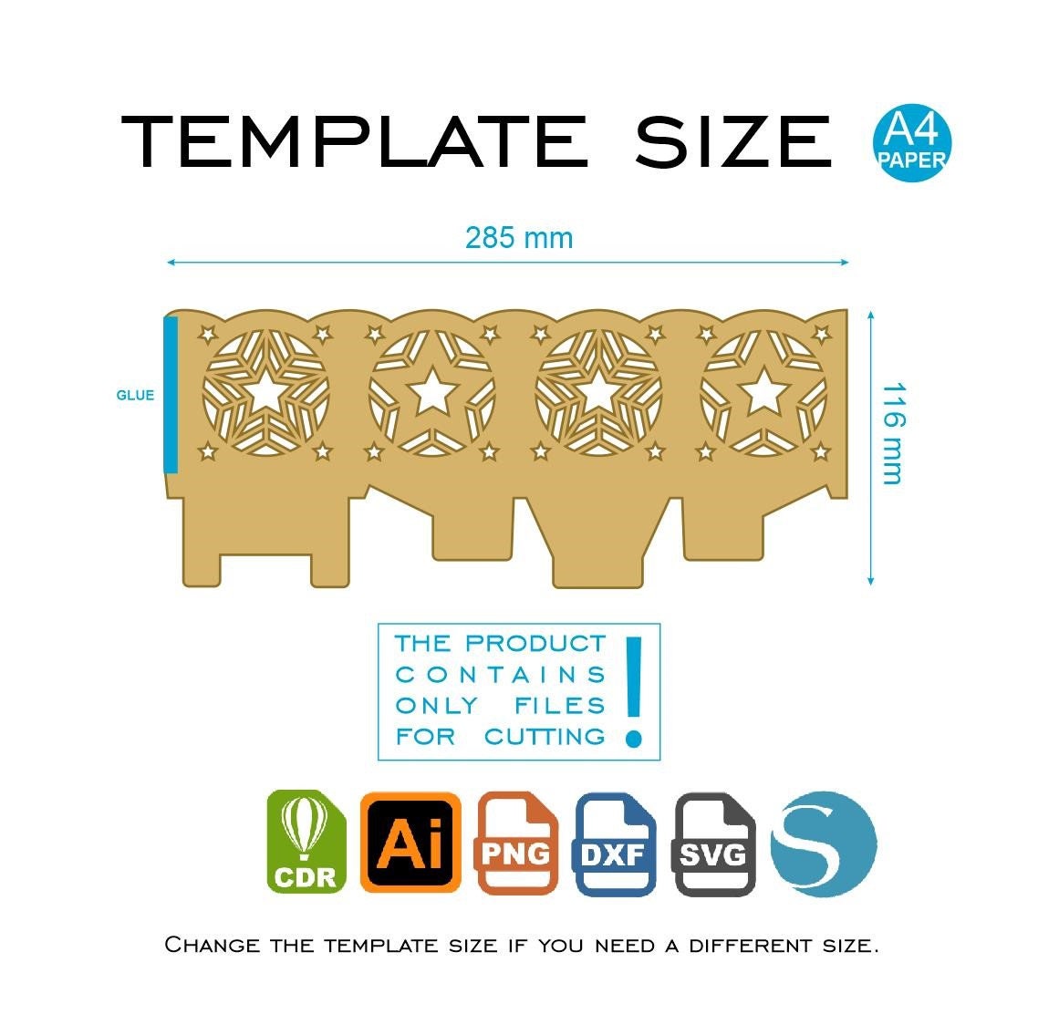 Paper Lamp Svg, Candle Holder Template, Stars Flashlight Lamp, Laser ...