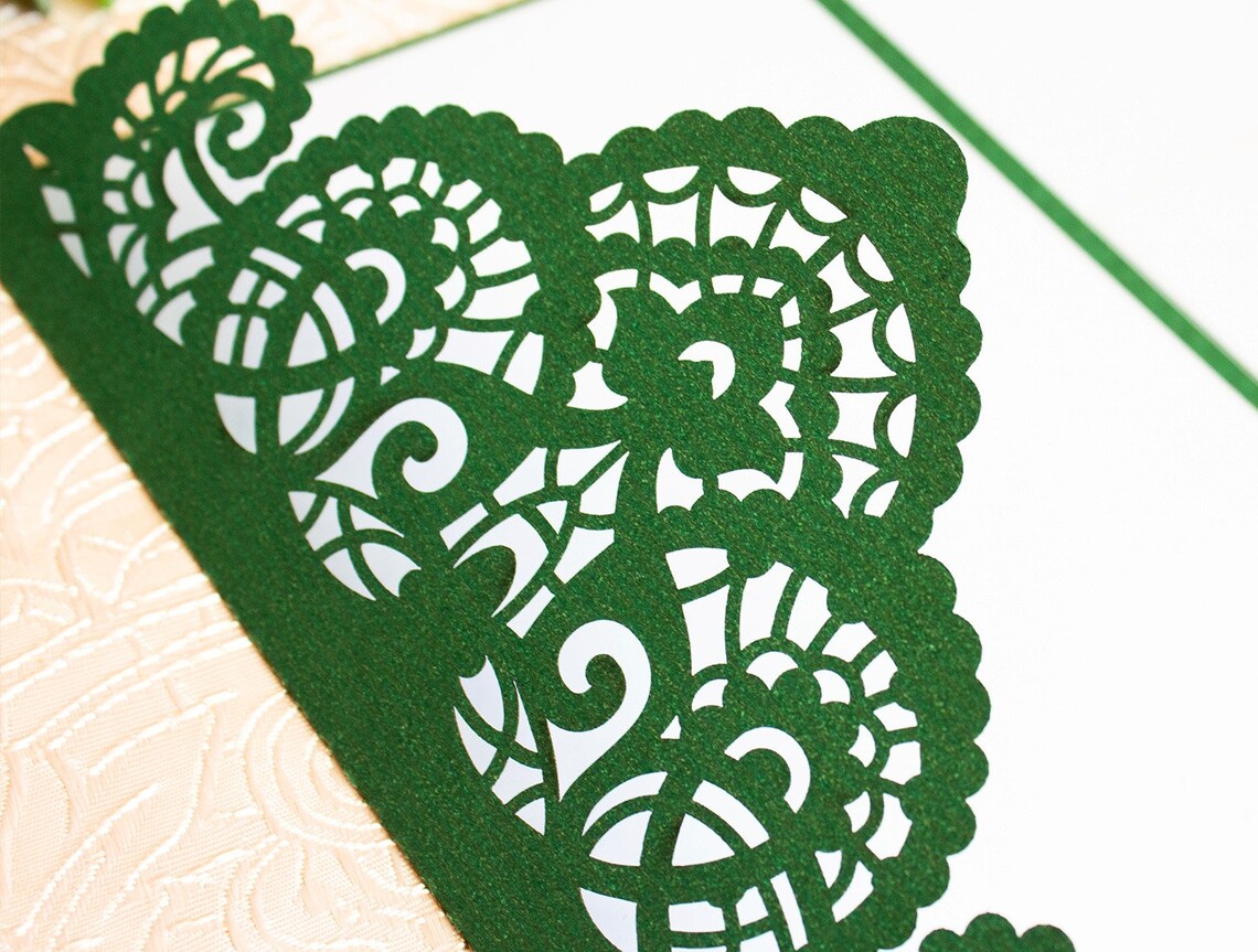 Wedding Lace Invitation Svg Trifold 5x7 Pocket Envelope - Etsy
