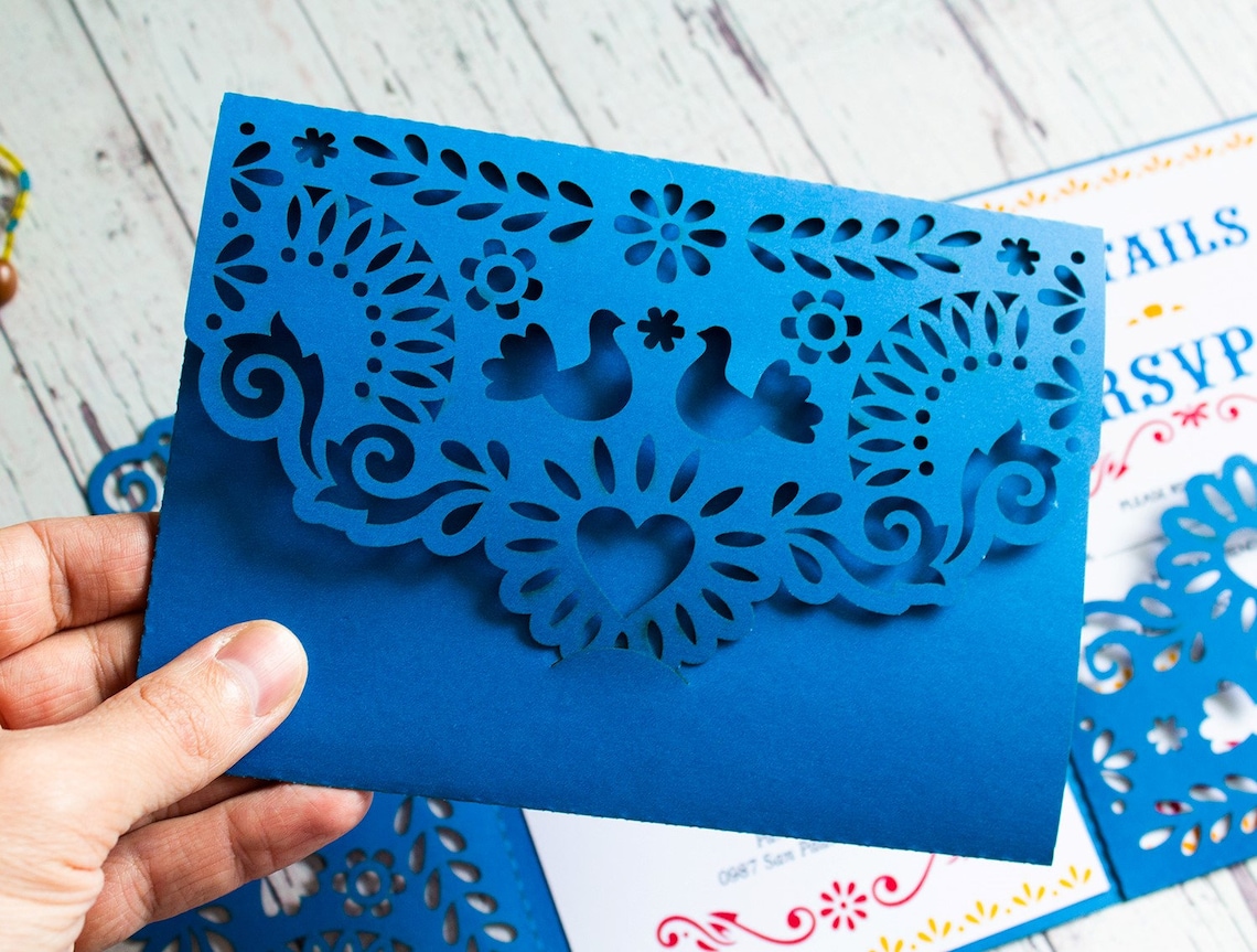 Mexican Invitation Template Wedding Trifold 5x7 Svg Pocket - Etsy