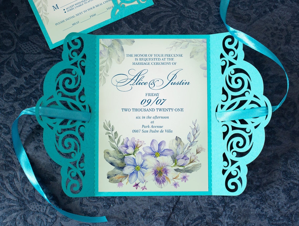 Wedding Invitation Svg, Wedding Envelope Template, RSVP Laser Cutting ...