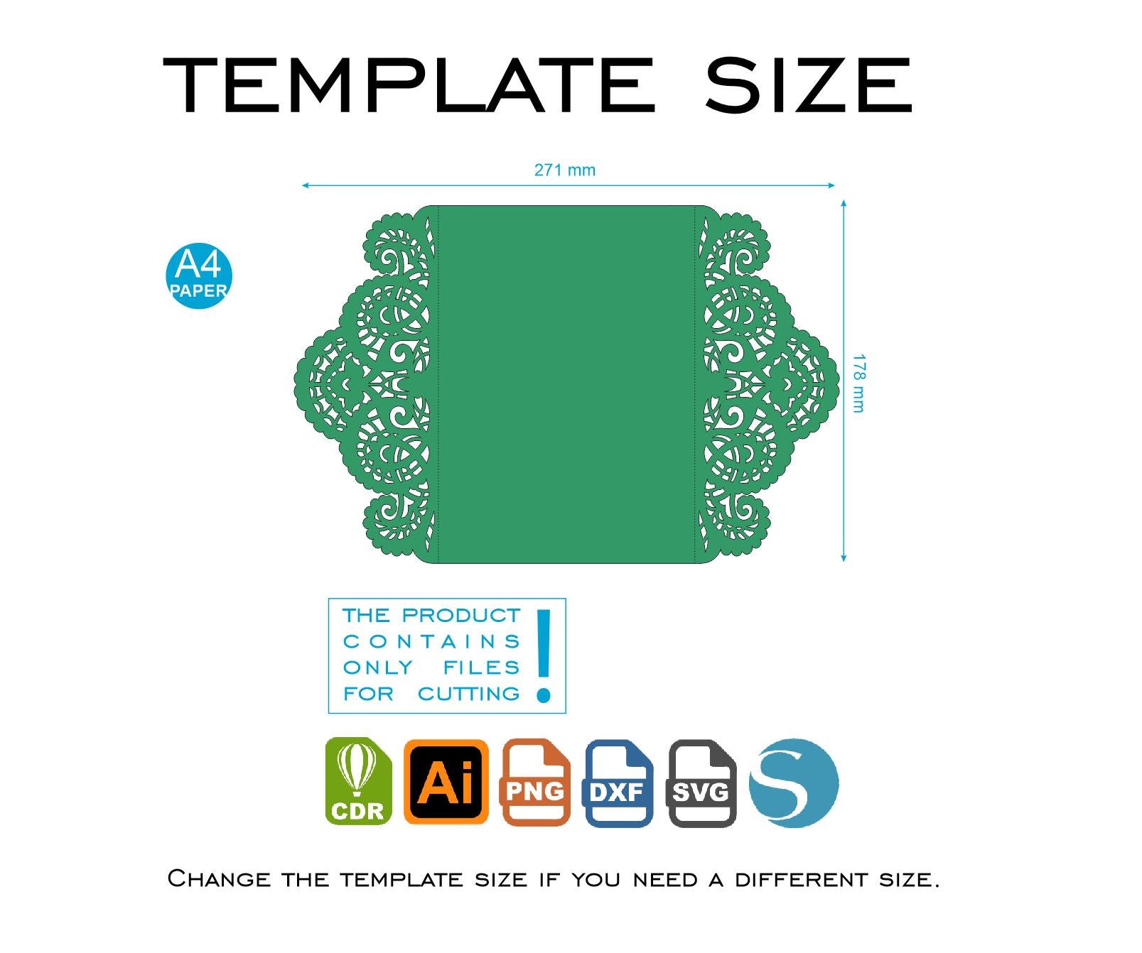 Plantilla de invitación de encaje rústico SVG plantilla de - Etsy España