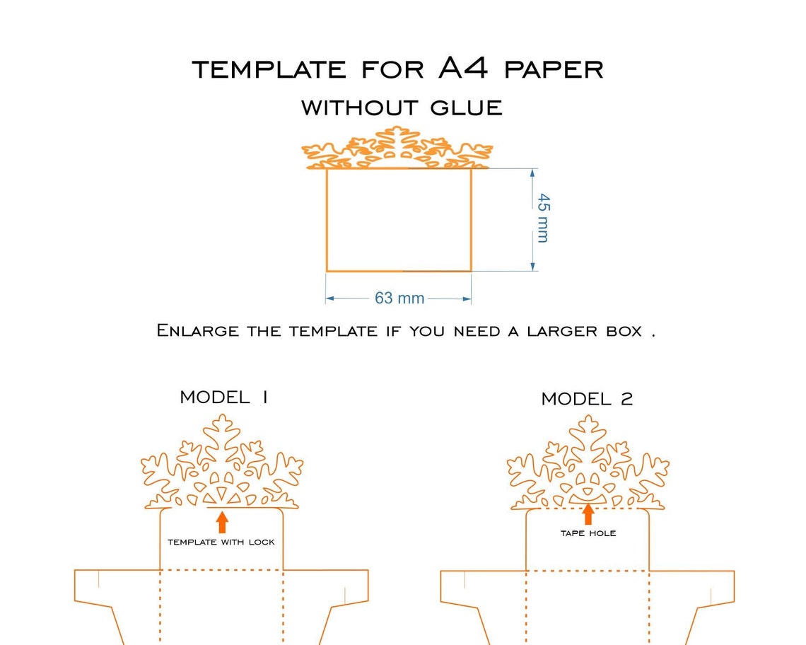 Snowflake Gift Box Template, Christmas Box Svg, Small Gift Box Template ...