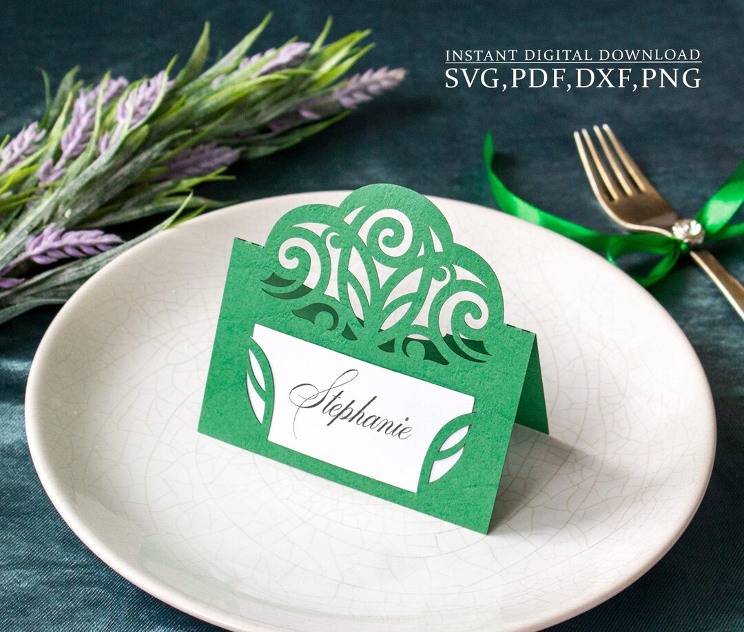 Place Card Svg, Wedding Lace Escort Card Template, Thanksgiving Card ...