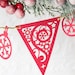 Bunting Banner Flags Snowflakes Template Banner Christmas - Etsy