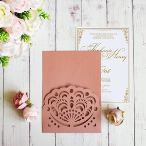 Lace Pocket Invitation Svg Template, Wedding Invite Card for Cricut ...