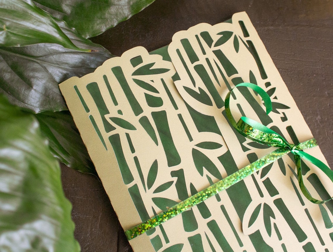 Bamboo Forest Invitation Svg, 5x7 Wedding Envelope Template, Laser ...