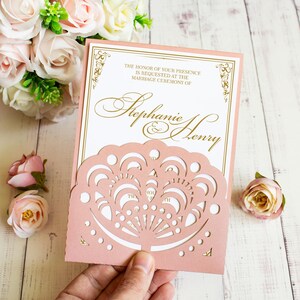 Lace Pocket Invitation Svg Template, Wedding Invite Card for Cricut ...