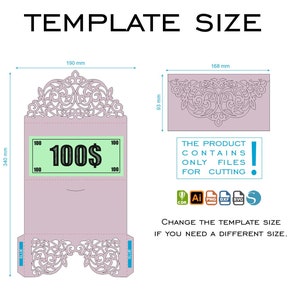 Money Cash Envelope Svg, Lace Gift Thanksgiving Envelope Template ...