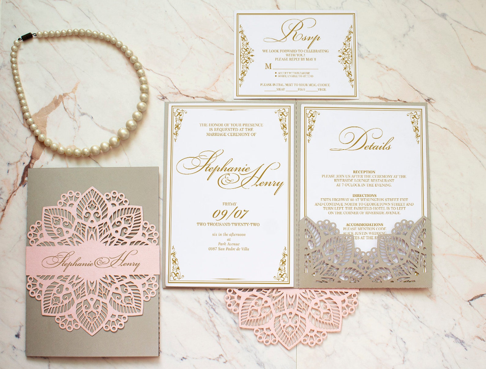 Wedding Lace Invitation SVG Template, Elegant 5x7 Pocket Envelope for ...