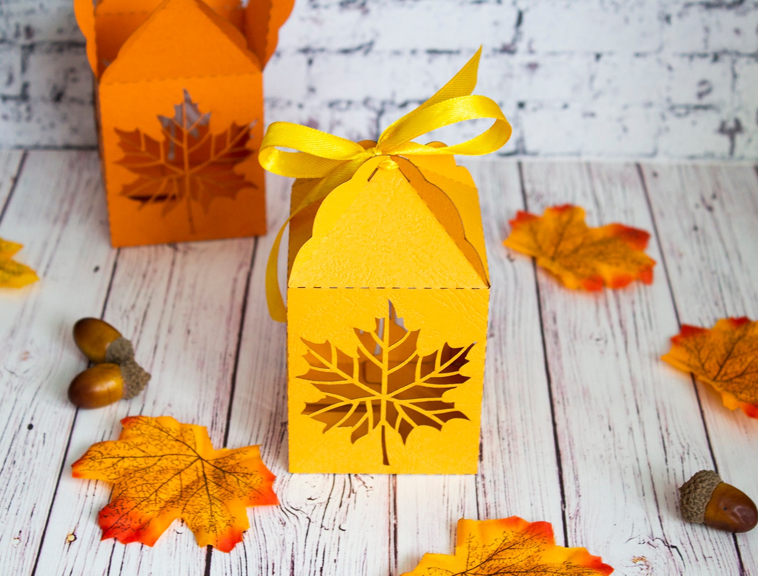 Maple Leaf Box Template Fall Wedding Box Svg Gift Box - Etsy UK