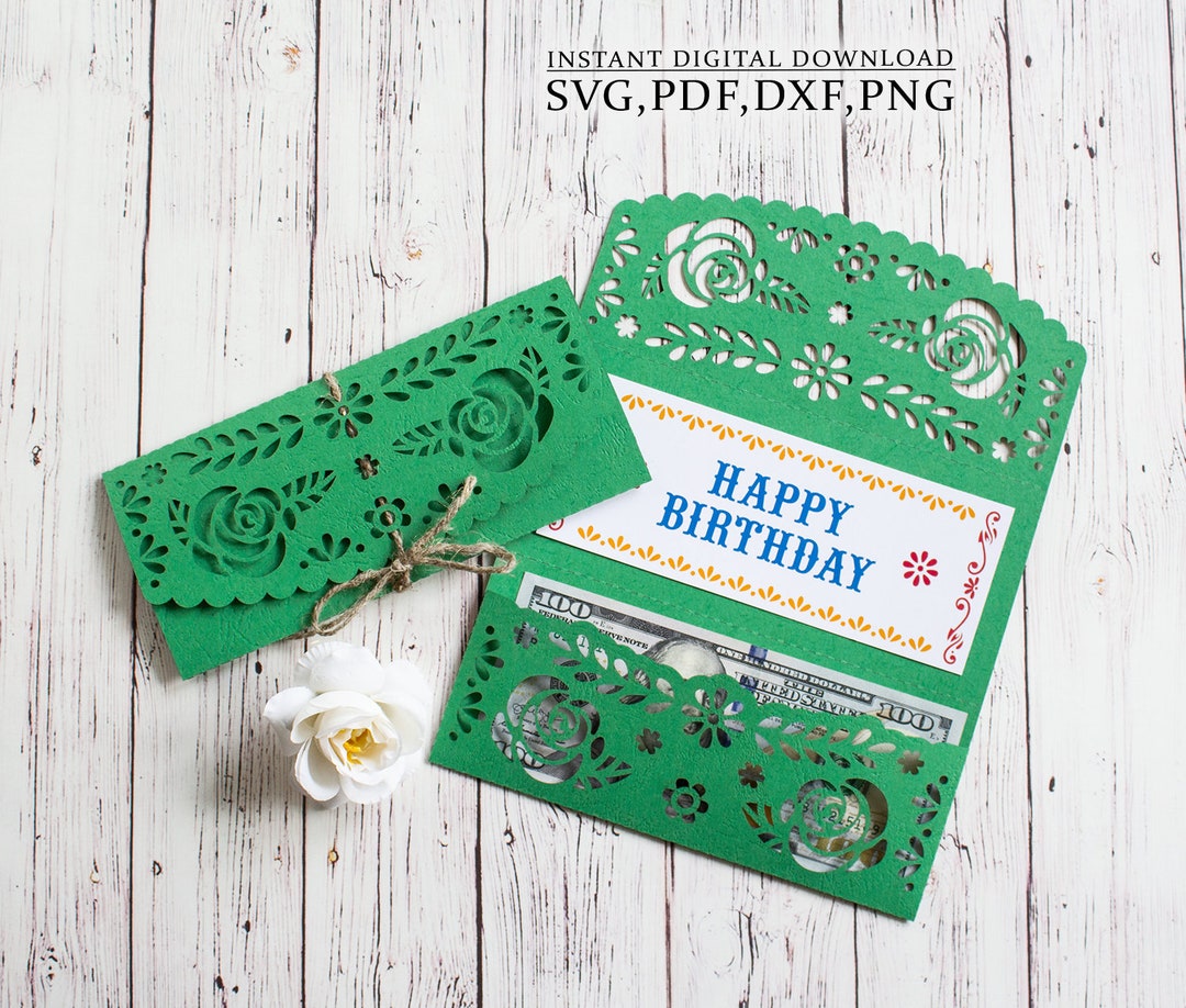 Roses Money Envelope Template Svg, Wedding Mexican Fiesta Gift ...