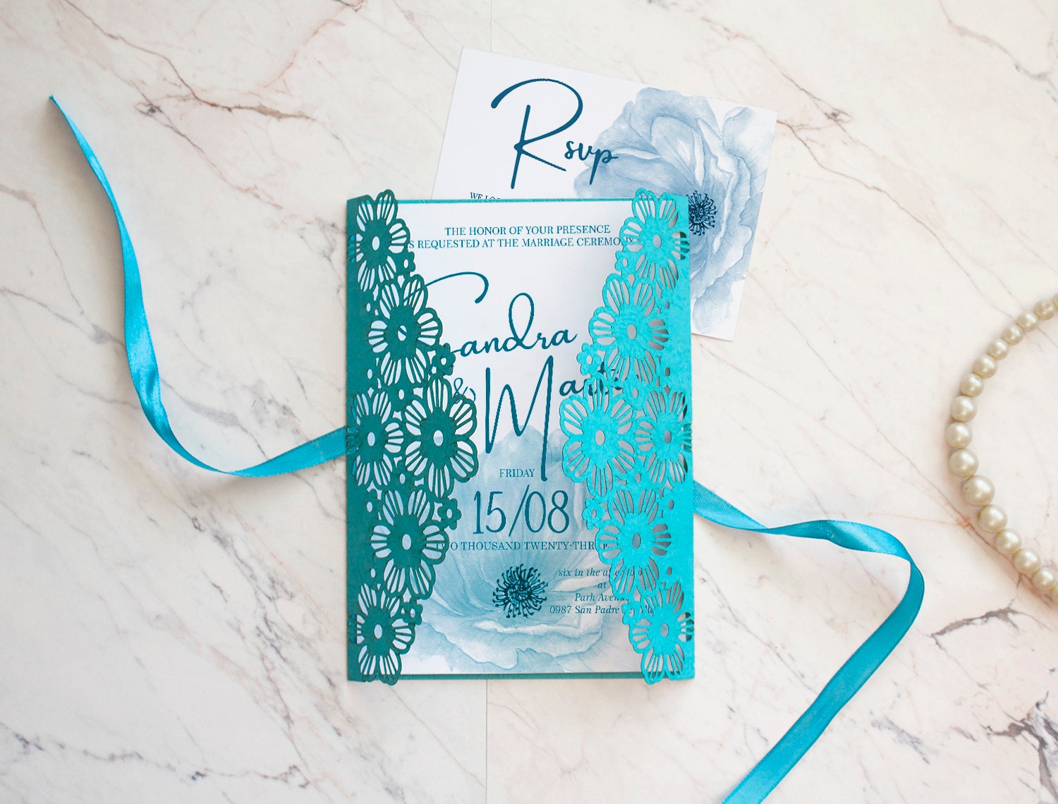 Floral Lace Invitation Template SVG Wedding Envelope Template - Etsy