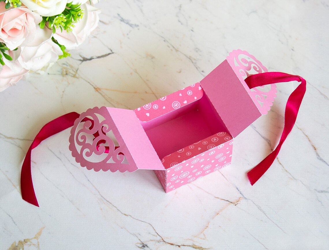 Gift Box Svg Candy Gift Box Template Heart Favor Box - Etsy