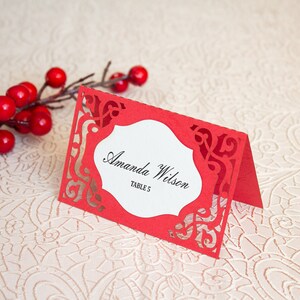 Vintage Place Cards Template SVG, Retro Ornament Wedding Cards ...