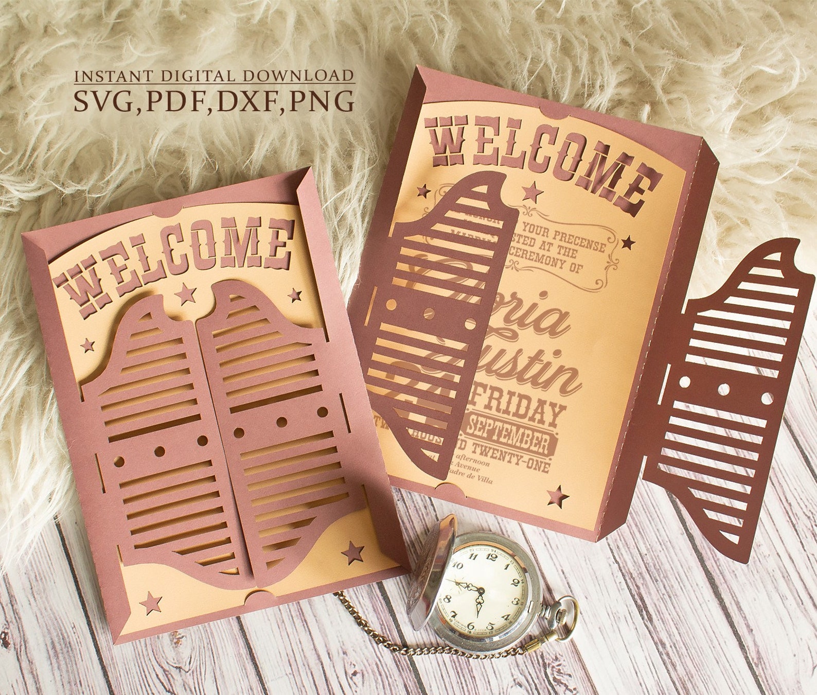 Saloon Wedding Invitation Svg Western Country Party Style - Etsy