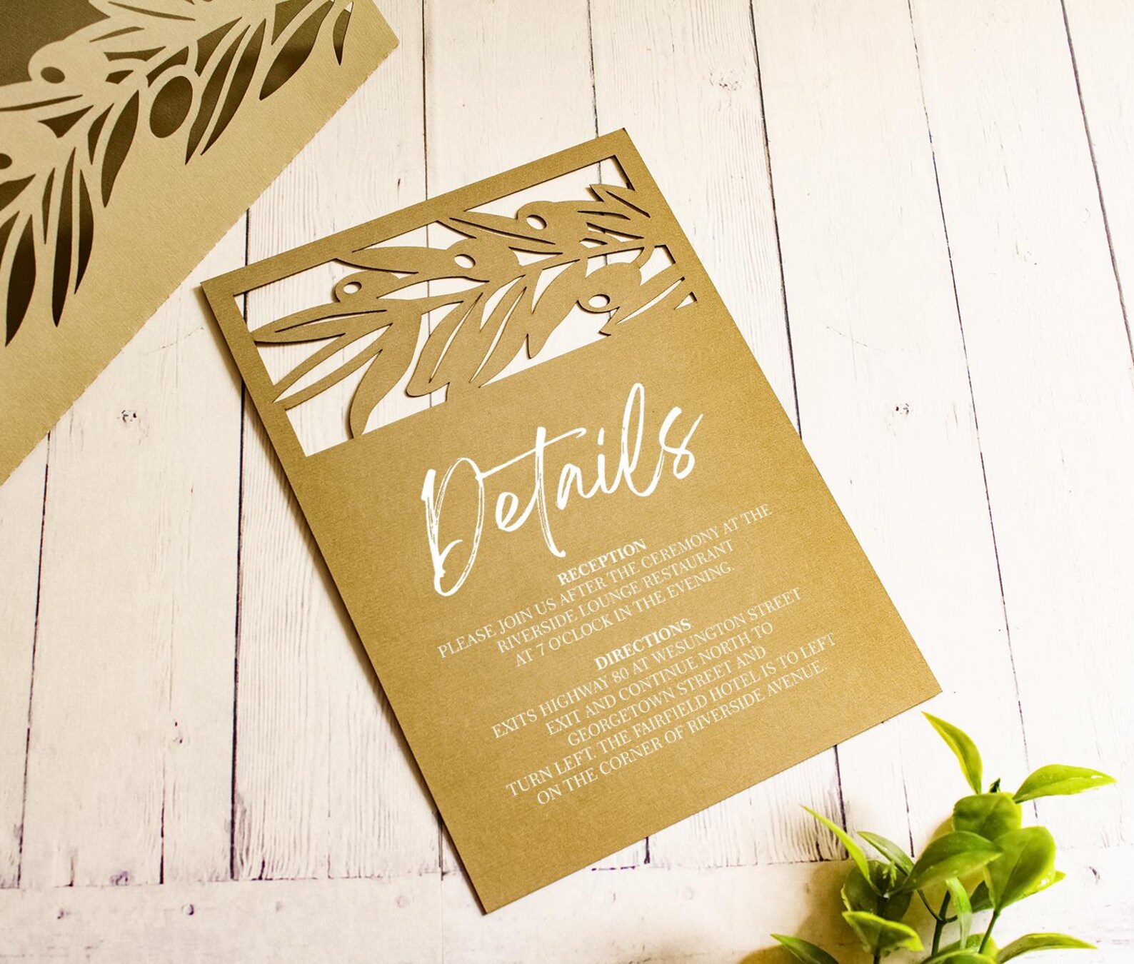 Wedding Olive Branch Invitation Set Template, Olive Gatefold Invite ...