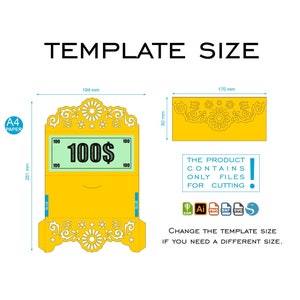 Money Cash Envelope Svg, Mexican Gift Thanksgiving Envelope Template ...