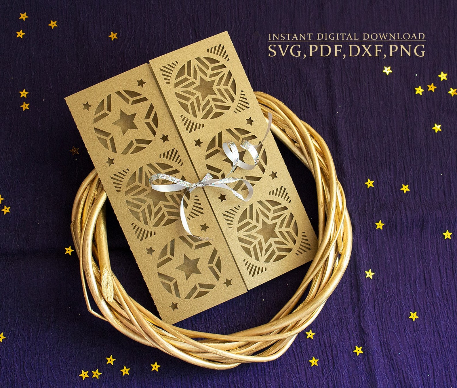 Invitation Template SVG, Wedding Stars 5x7 Envelope Template, Christmas ...