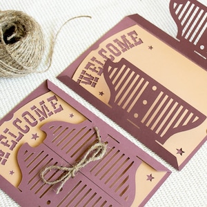 Saloon Wedding Invitation Svg, Western Country Party Style Invitation ...