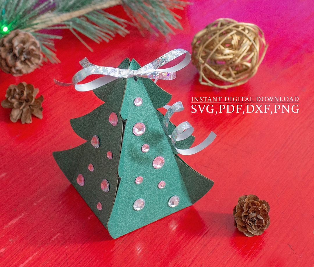 Christmas Tree Box Svg, Gift Box Template, Candy Box for Portrait Cameo ...
